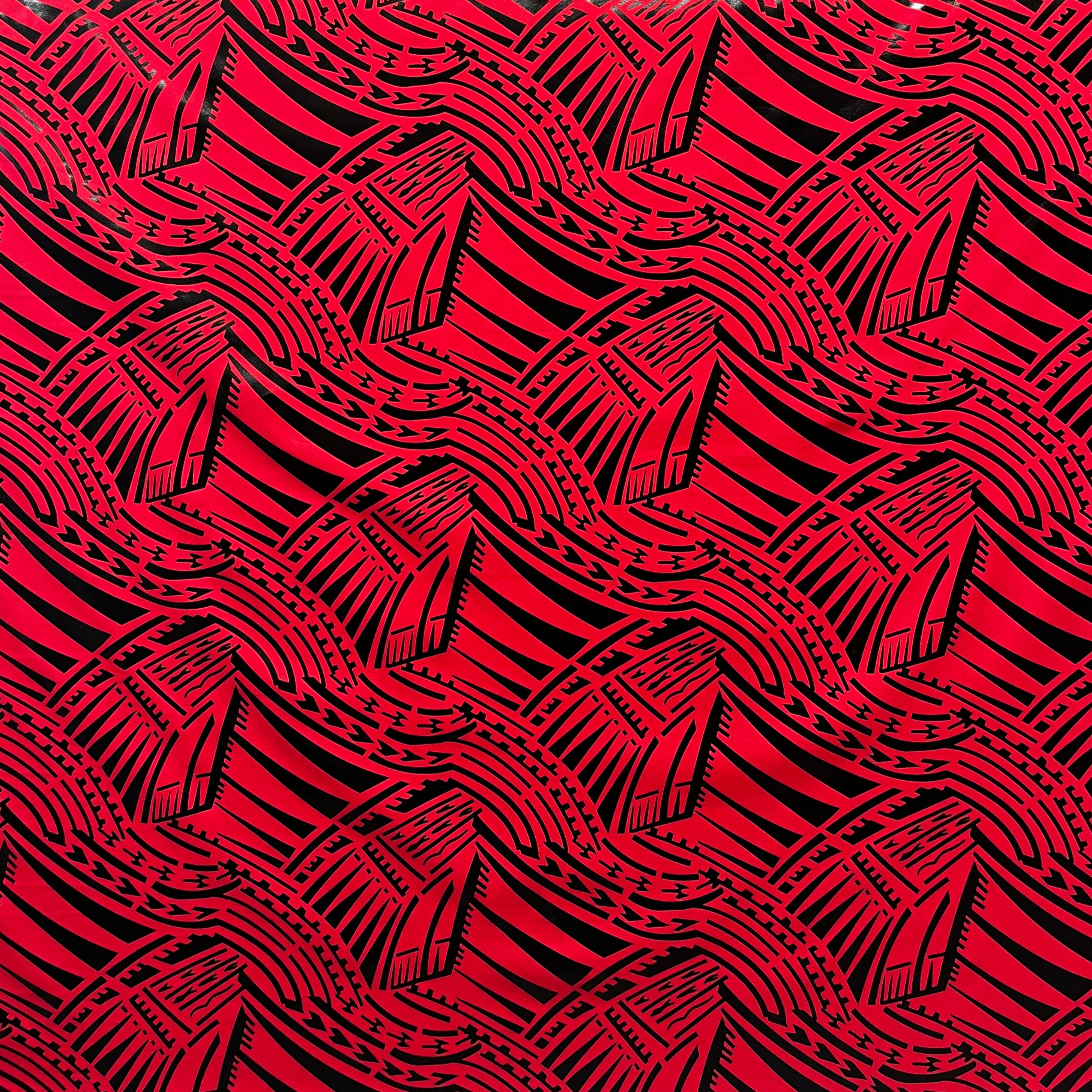 Traditional Polynesian Pattern Polyester Foil Fabric | Islands Fabric