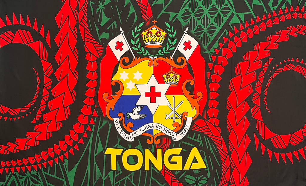 Traditional Tattoo Kingdom of Tonga Seal Polyester Sarong | Islands Fa